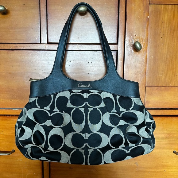 Coach | Bags | Coach Lexi Black Gray Signature Jacquard Leather | Poshmark